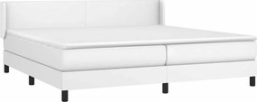 Box spring postel s matrací bílá 200x200 cm umělá kůže 3130680