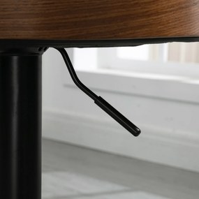 HOMCOM sada 2 barových židlí otočné barové židle s podnožkou výškově nastavitelné imitace kůže dřevo 48 x 49,5 x 76-96 cm do kuchyně a baru | Aosom.de