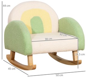 HOMCOM Dětské křeslo houpací, béžovo-zelené 310-056GN