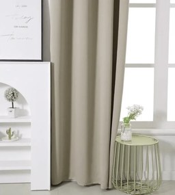 Závěs OXFORD 140x250 cm, světle béžový Zavěšení: Kovové kroužky
