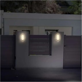LED venkovní světlo WO749 - ovál 26 x 13,5 cm, šedá