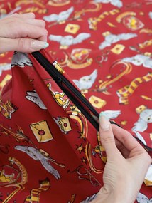 MK Lůžkoviny Prodloužené bavlněné povlečení Renforcé - Nebelvír tmavě červené 140 × 220 cm, 70 x 90 cm