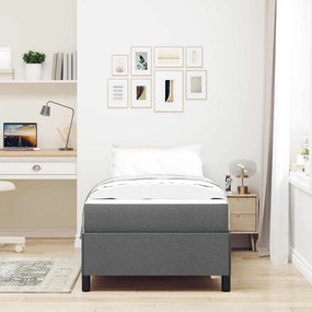 Postel s boxspringem Tmavě šedá 80 x 200 cm textil 3398816