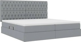 Postel s úložným prostorem a matrací Světle šedá 200 x 200 cm 3371865