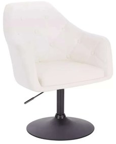 LuxuryForm DESIGN Otočné křeslo ANDORA na černém talíři - bílé