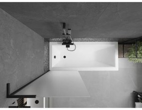 Mexen Next L, 1-křídlová vanová zástěna 70 x 150 cm, 6mm sklo námraza, černý profil, 895-070-000-03-30-70