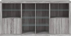 Příborník s LED osvětlením šedý sonoma 202 x 37 x 100 cm 3209189