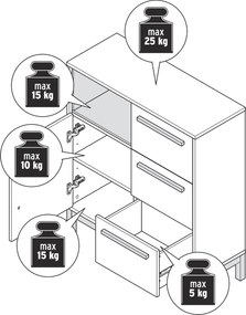 Tchibo - Koupelnová odkládací skříňka Eklund - barva: šedá