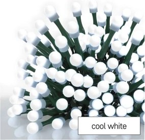 Vánoční osvětlení EMOS D5AC03 ZY0903T 200LED řetěz 20m kuličky studená bílá s časovačem