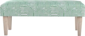 Dlouhá lavička 100x40cm barva zelená látka pletený vzor, vzorované