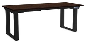 Výškově nastavitelný stůl OfficeTech Strong 180 x 80 cm, černá podnož, wenge
