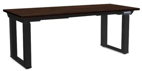 Výškově nastavitelný stůl OfficeTech Strong 180 x 80 cm, černá podnož, wenge