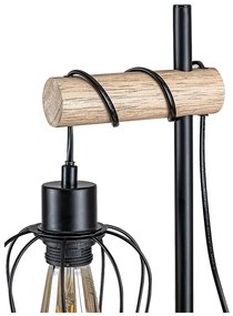 Rabalux Stolní lampa FABIANO 1x40W | E27 - černá, světlé dřevo