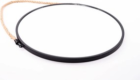 Závěsné zrcadlo v kovovém rámu, průměr 37 cm