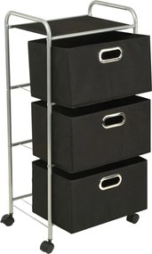 Regál se 3 úložnými boxy ocel a netkaná textilie 245749