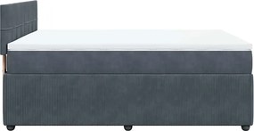 Box spring postel s matrací tmavě šedá 160x200 cm samet 3290083