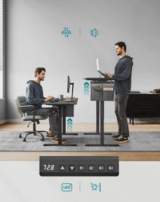 Elektricky nastavitelný psací stůl Vasagle Foral 140 cm černý