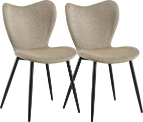 Sada 2 jídelních židlí Maika látka – taupe