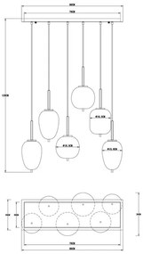 Globo 15345-6 - Lustr na lanku BLACKY 6xE14/40W/230V černá