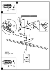 Eglo 97906 - LED RGB Stmívatelný přisazený lustr FRAIOLI-C 2xLED/17W/230V