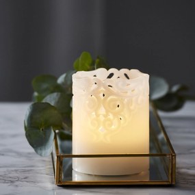 STAR TRADING LED vosková svíčka Clary 10 cm, bílá barva, plast, vosk