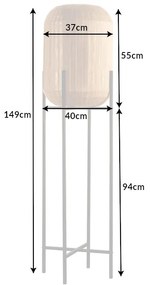 Designová stojanová lampa Tahir 149 cm papírový ratan