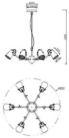 Trio - Lustr na lanku EDWARD 6xE14/40W/230V