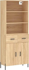 Skříň highboard dub sonoma 69,5 x 34 x 180 cm kompozitní dřevo 3200524