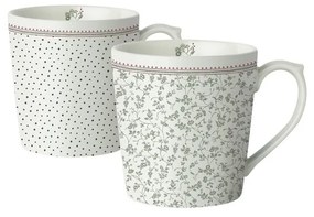 Sada porcelánových hrnků Wild Green flower 320ml 2-set box, Laura Ashley UK