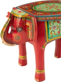 Dřevěný barevný stůl / stolička slon Mumbai mango wood - 48*35*36 cm