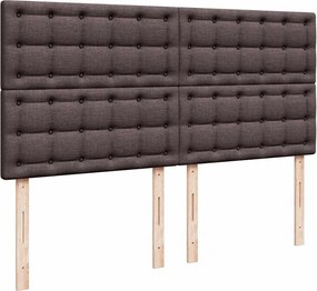 Box spring postel s matrací tmavě hnědá 200x200 cm textil 3292180