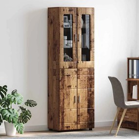 Vysoký bufet FLORIN 60 x 35 x 182 cm Staré dřevo 3397922