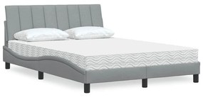 Postel s matrací Hanko světle šedá 140 x 190 cm textil 3310524