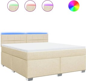 Box spring postel s matrací krémová 180x200 cm textil 3288272