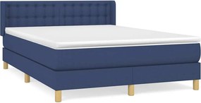 Box spring postel s matrací modrá 140x200 cm textil 3130599