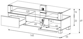 TV stolek SONOROUS MD 9140 (černý)+ CHYTRÉ HODINKY