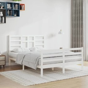 vidaXL Rám postele masivní dřevo 120 x 200 cm [3105856] Barva: Bílá