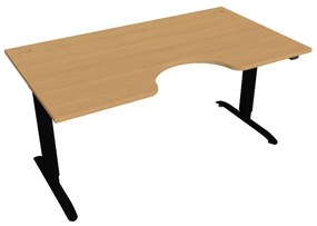 Hobis Motion Elektr. nastavitelný stůl 160x90 - HOBIS ERGO MOTION MSE 2 1600 Dekor stolové desky: buk, Barva kovové podnože: černá