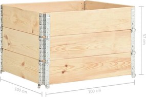 Vyvýšené záhony 3 ks 100 x 100 cm masivní borové dřevo 3055169