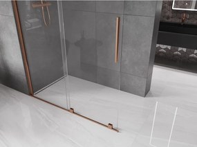 Mexen Velar, posuvné dveře do otvoru typ Walk-In 160 cm, 8mm čiré sklo, růžové zlato, 871-160-000-03-60