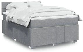Box spring postel s matrací světle šedá 160 x 200 cm textil 3289419