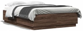 vidaXL Rám postele hnědý dub 140 x 200 cm kompozitní dřevo
