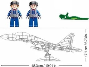 Sluban Model Bricks M38-B1273 Stíhací letoun J-16 1:44 / počet dílků: