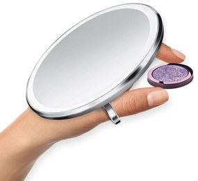 Kapesní kosmetické zrcátko Simplehuman Sensor Compact, LED světlo, 10x zvětšení, nerez