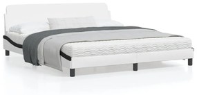 Rám postele s čelem bílý a černý 180 x 200 cm umělá kůže