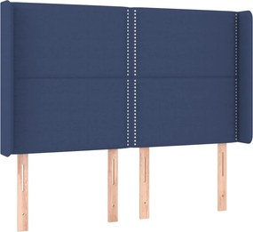 Box spring postel s matrací a LED modrá 140x190 cm textil 3138235