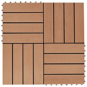 vidaXL Terasové dlaždice z dřevoplastu 11 ks 30x30 cm 1 m² odstín teak