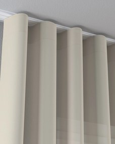 Záclona na řasící pásce Wave barva béžová látka poloprůhledná, pletený vzor