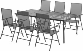 7dílný zahradní jídelní set antracitový ocel 3187983