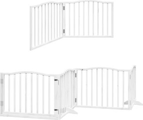 Zábrana pro psy s dvířky skládací 12 panelů bílá 960 cm topol 3155620